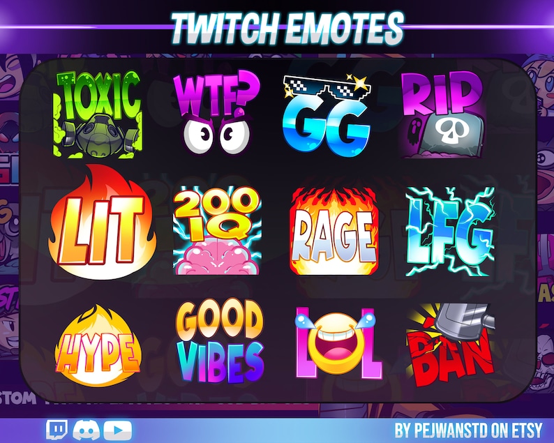 Twitch Emotes | Text Emotes | Hype Emote | Rage Emote | Gg Emote ...