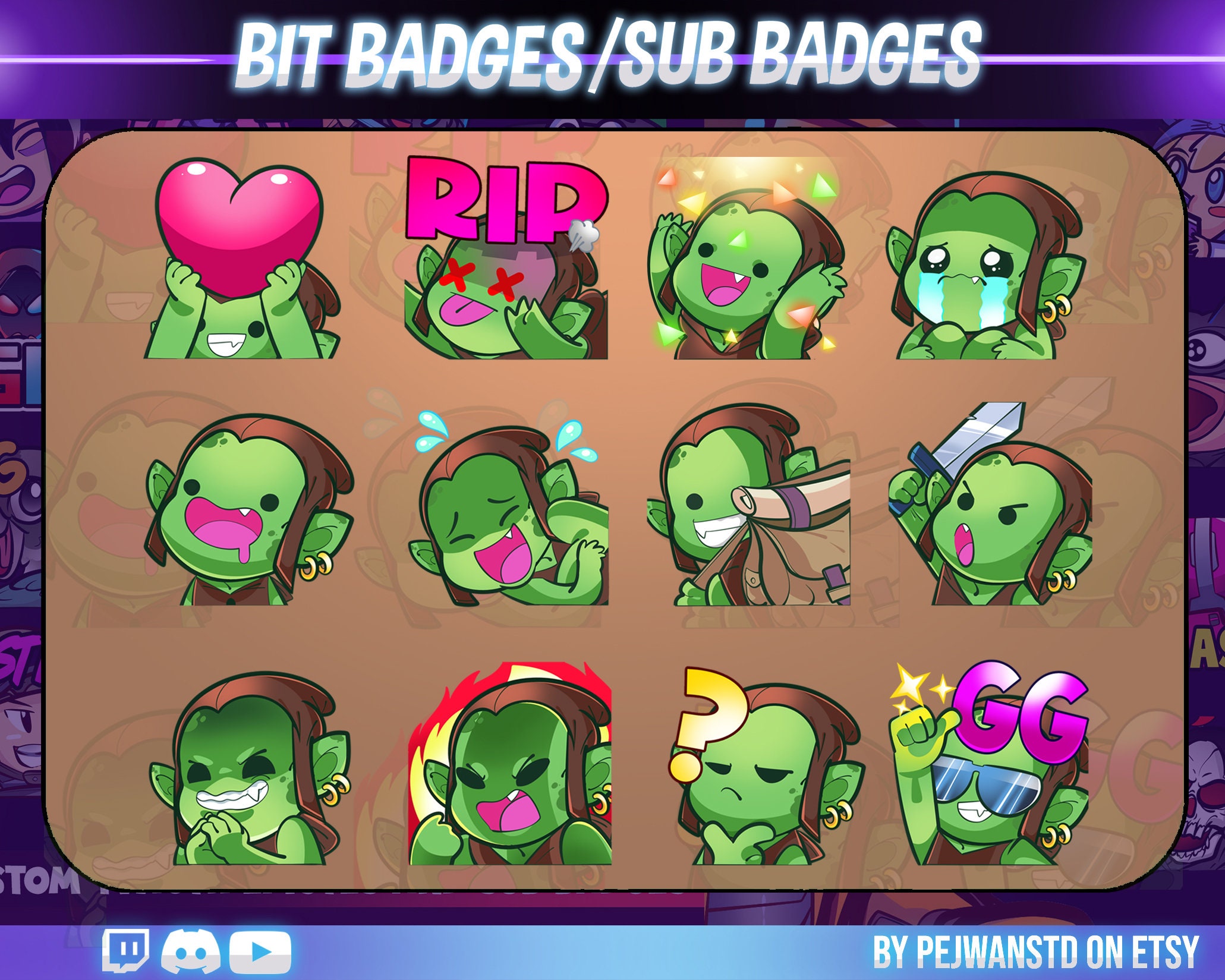 Twitch Emotes | Gobbo Emotes | Goblin Emotes | Goblin | Unique Creature ...