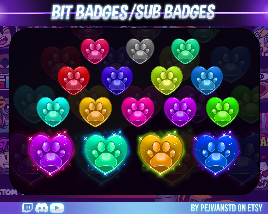 Cat Paws | Cute Cat Paws | Kawaii Love Paw | Paw Sub Badges | Paw Bit ...
