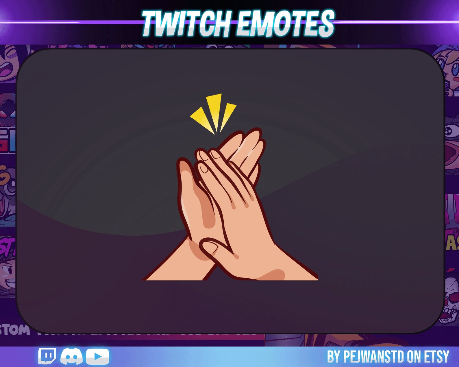Animated Emote | Twitch Emote Clap Hand | Clap Hand Emote | Animated ...