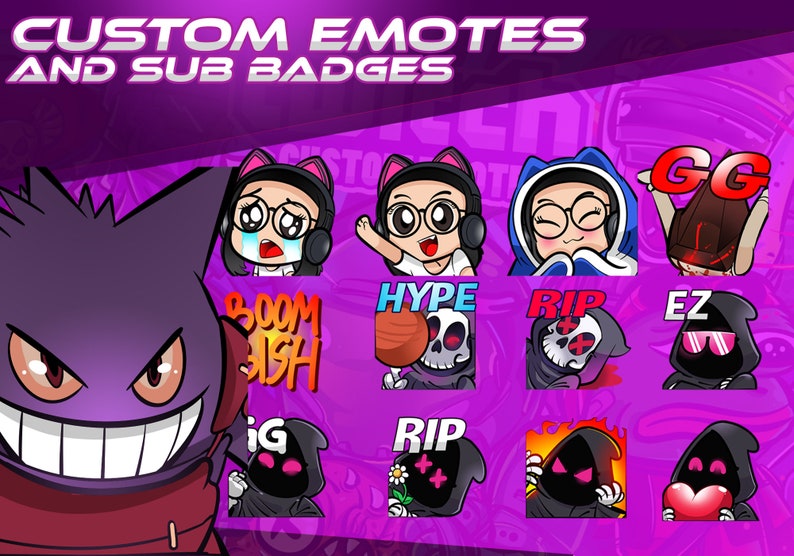 1 Custom Twitch Emote | 1 Emote | Custom Twitch Sub Badge | Custom Bit ...