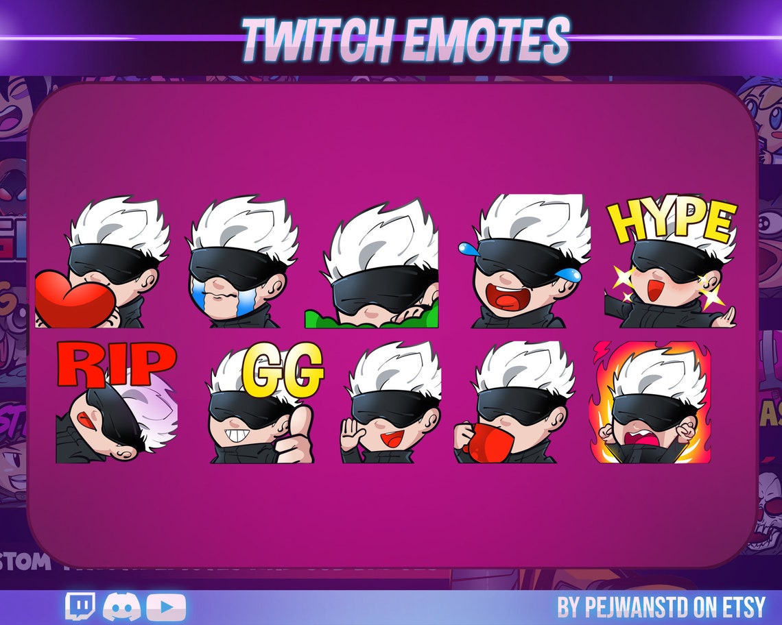 10 Pack Anime Emotes | Manga Twitch Emotes | Anime Twitch Emotes ...
