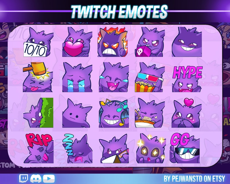 20 Pack Anime Emotes | Anime | Anime Character | Twitch Emote | Kawaii ...