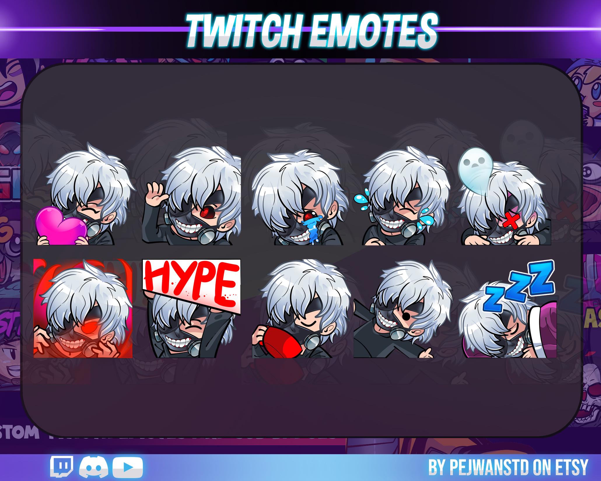 10 Pack Anime Emotes | Manga Twitch Emotes | Anime Twitch Emotes ...