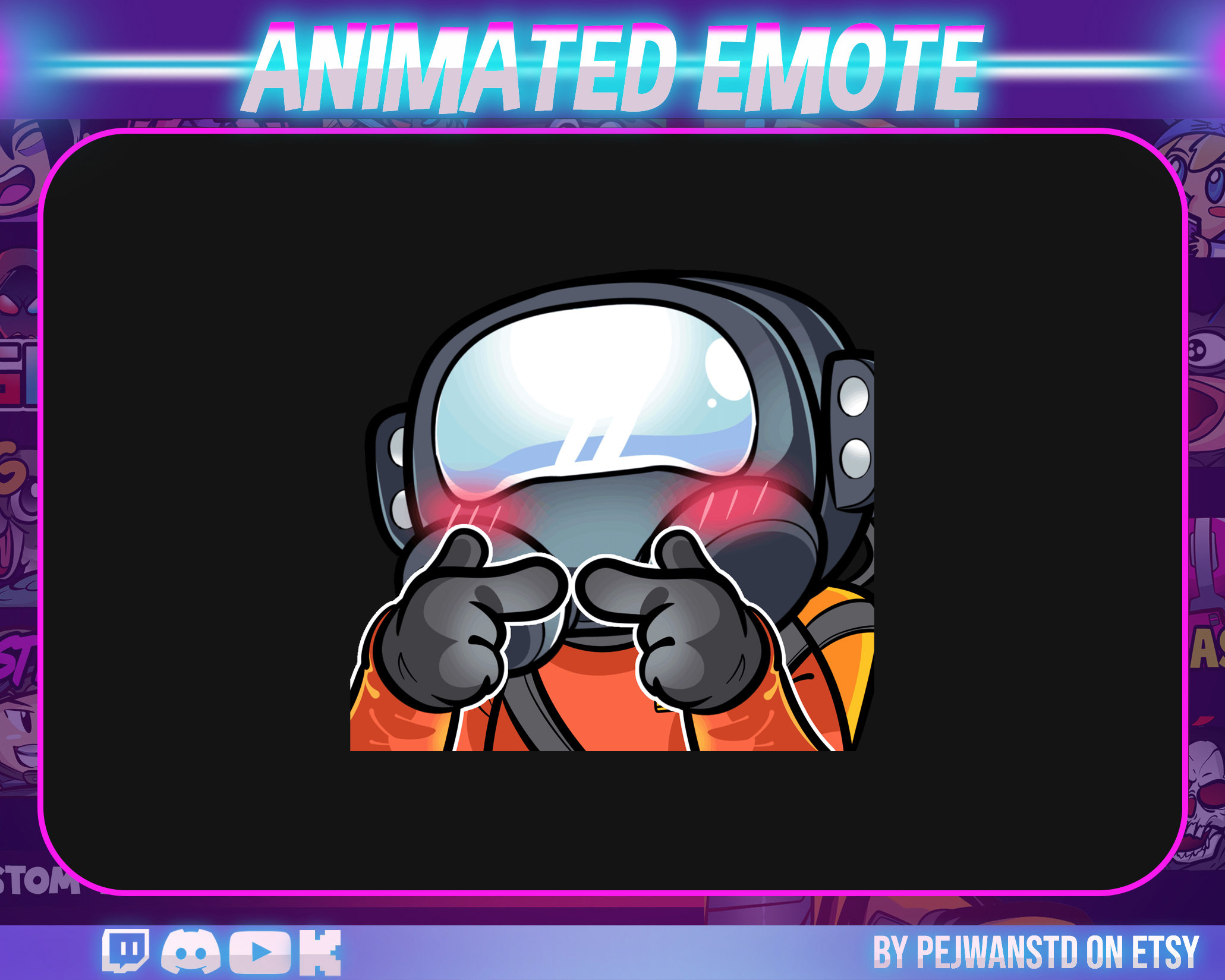 Animated Emote | Twitch Emote | Space Man Emote | Astronaut Emote - Etsy