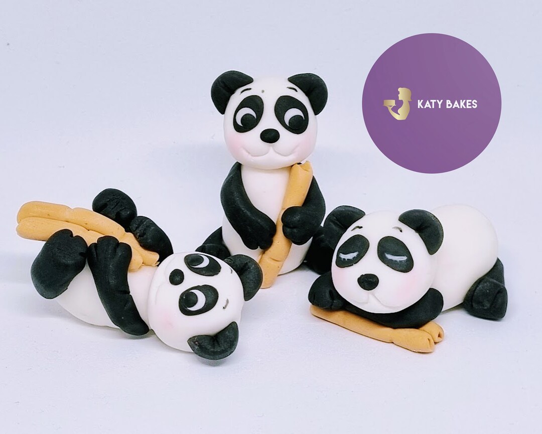 Panda Trio Edible Cake Toppers - Etsy UK
