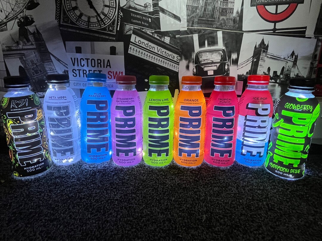 Lemonade/glowberry/ksi Prime Hydration Light up Empty Bottles - Etsy ...