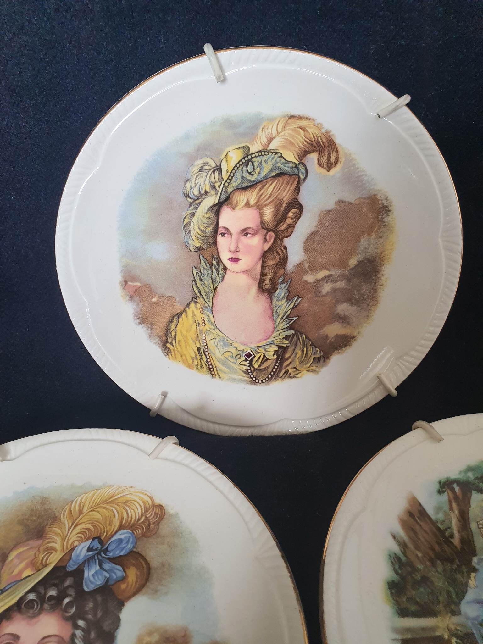 Royal Alma Signed 3 Pieces Wall Plates Made in England. Bone China - Etsy