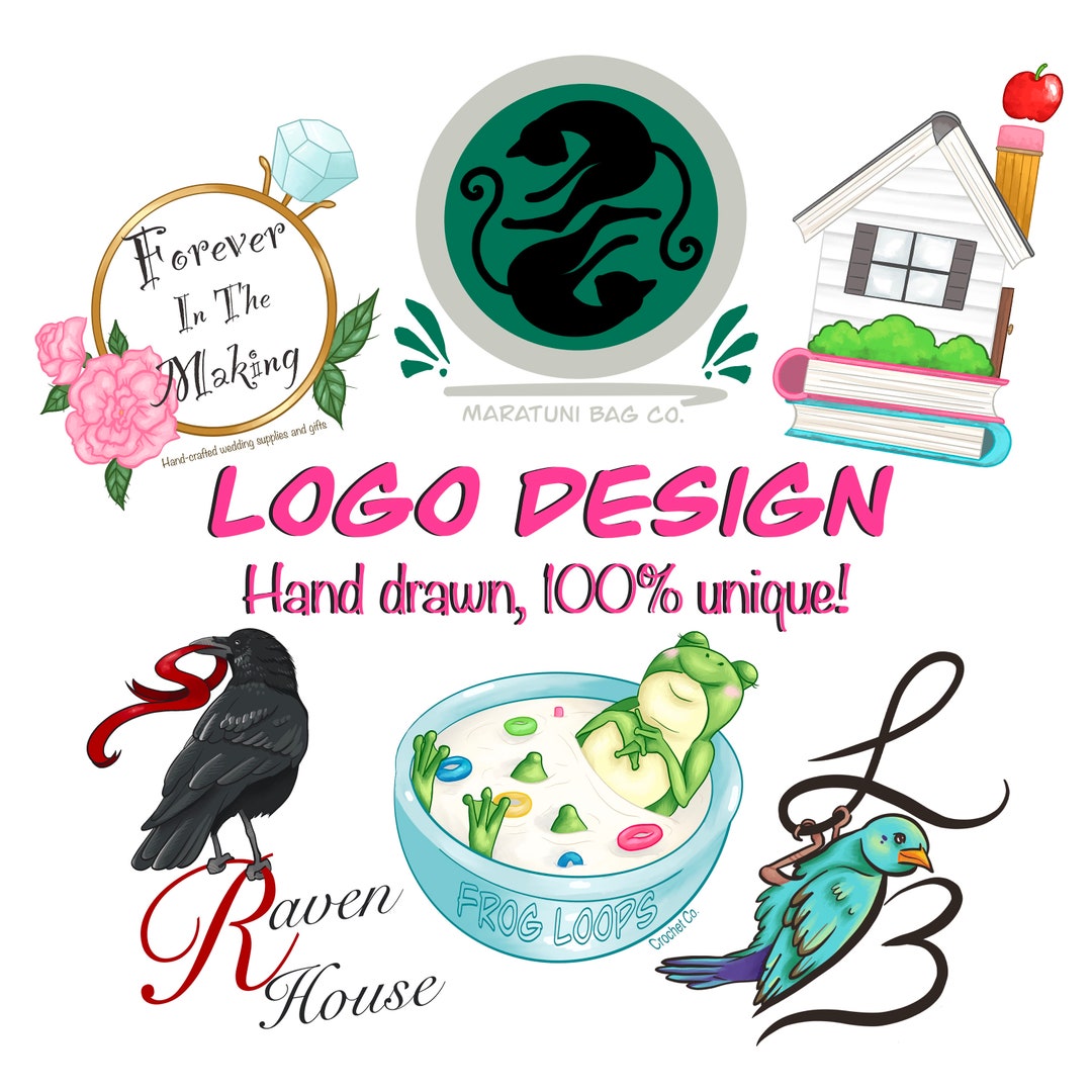 Custom Graphic Design Logo Hand Drawn Logos for Commercial Use - Etsy