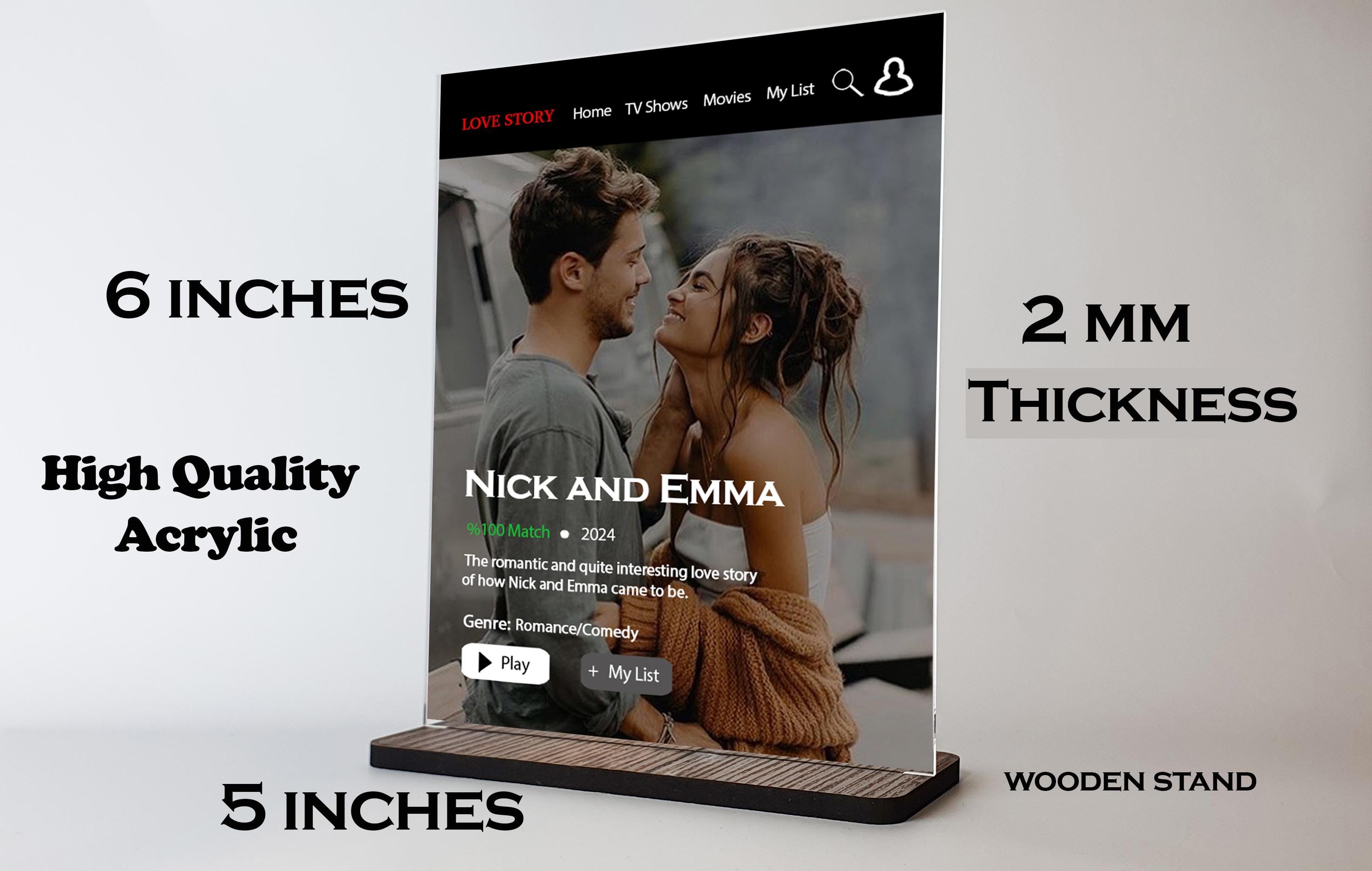 Custom Movie Plaque With Your Photo & Story, Timeless Personalized ...