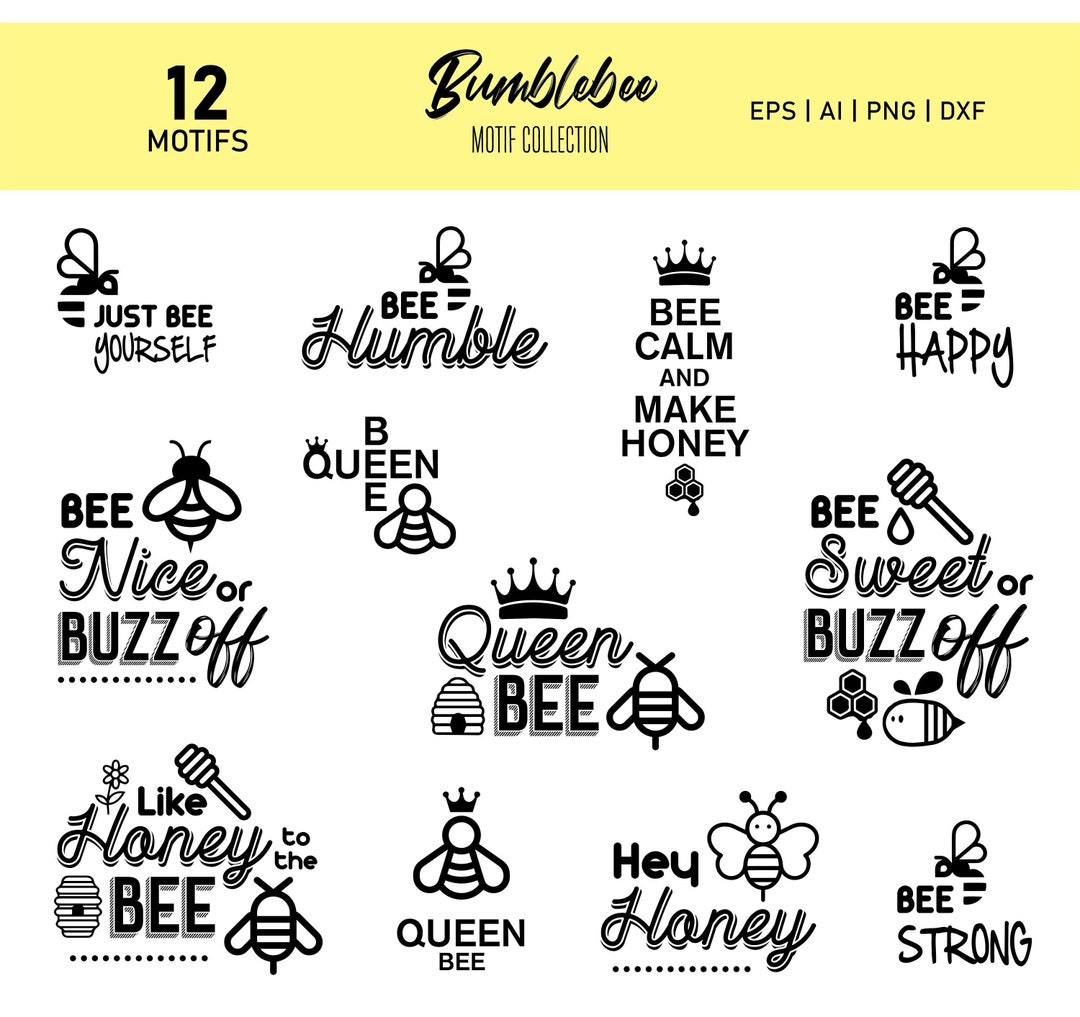 12 Bumblebee Motif | Cut Files - Etsy