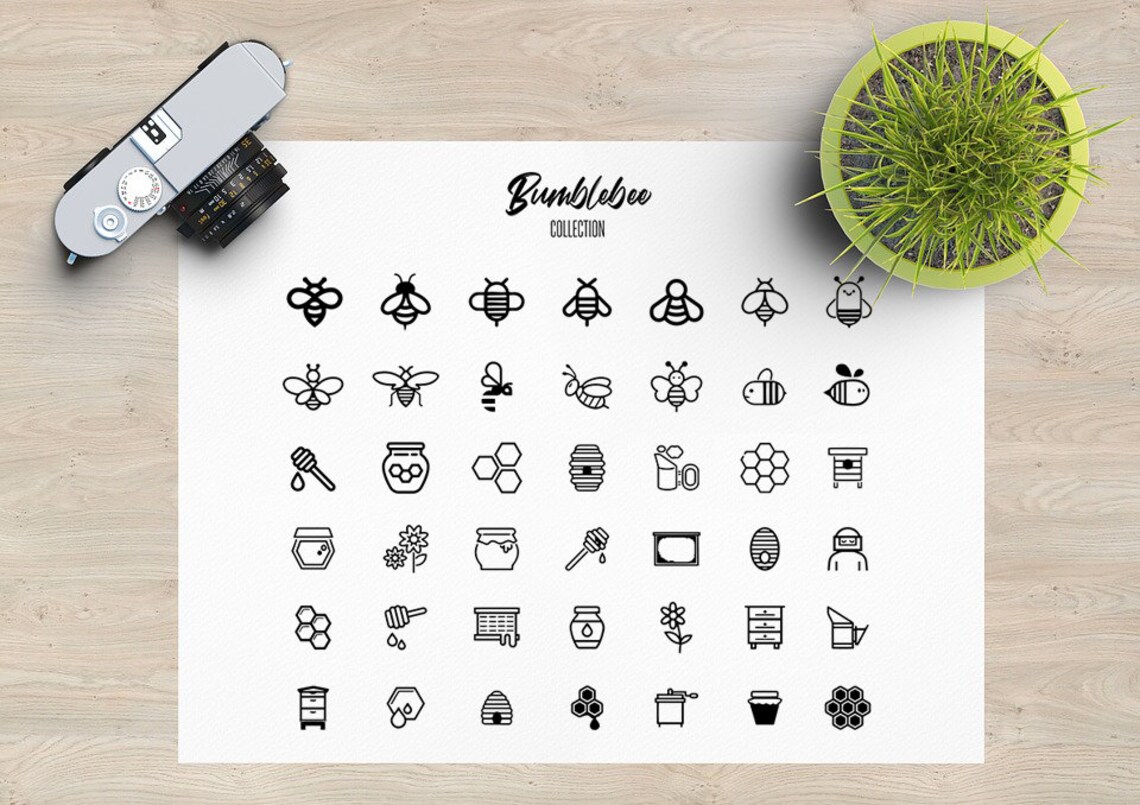 42 Bumblebee Icon Collection | Clipart | Icons | Cut Files - Etsy