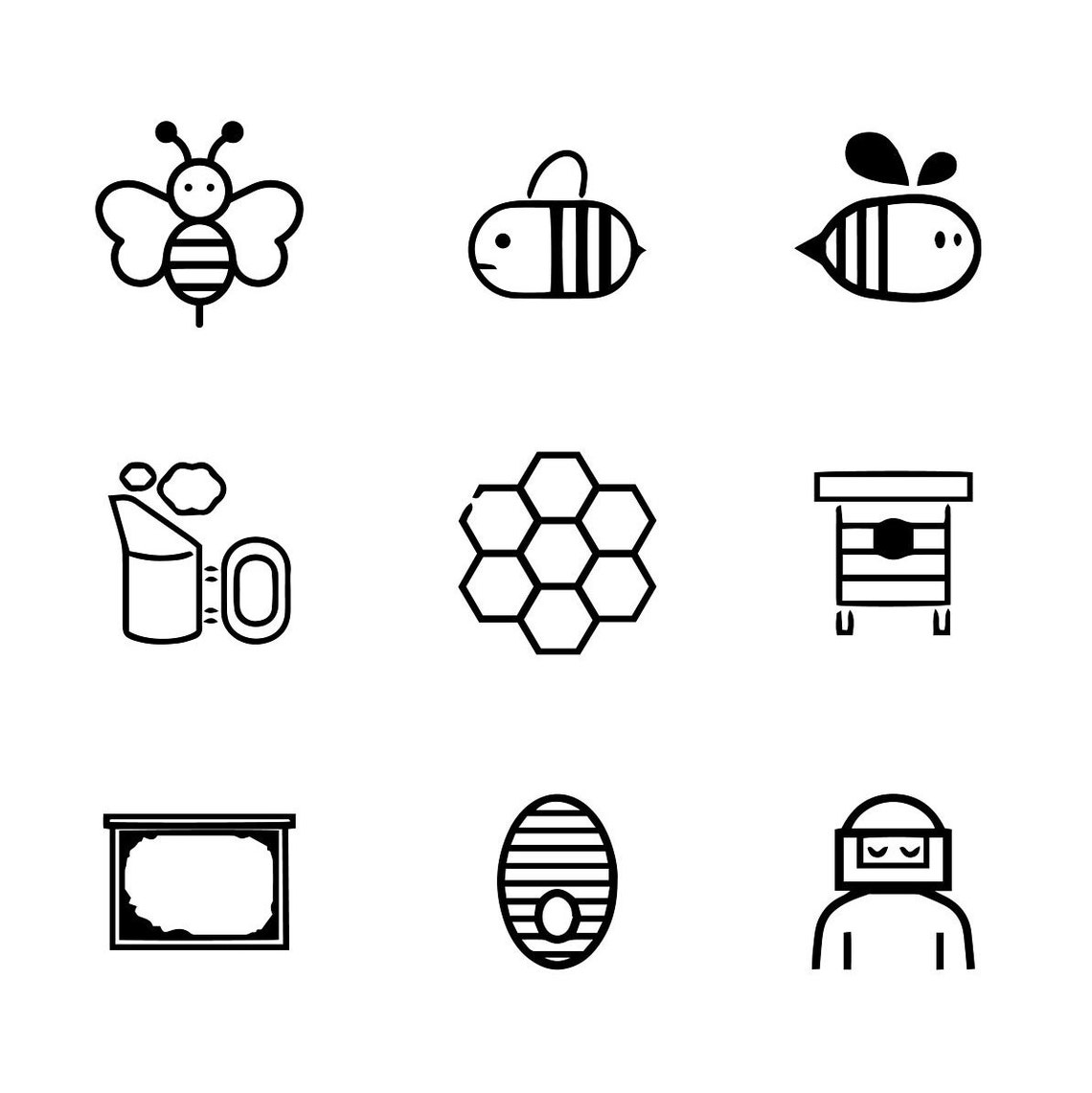 42 Bumblebee Icon Collection | Clipart | Icons | Cut Files - Etsy