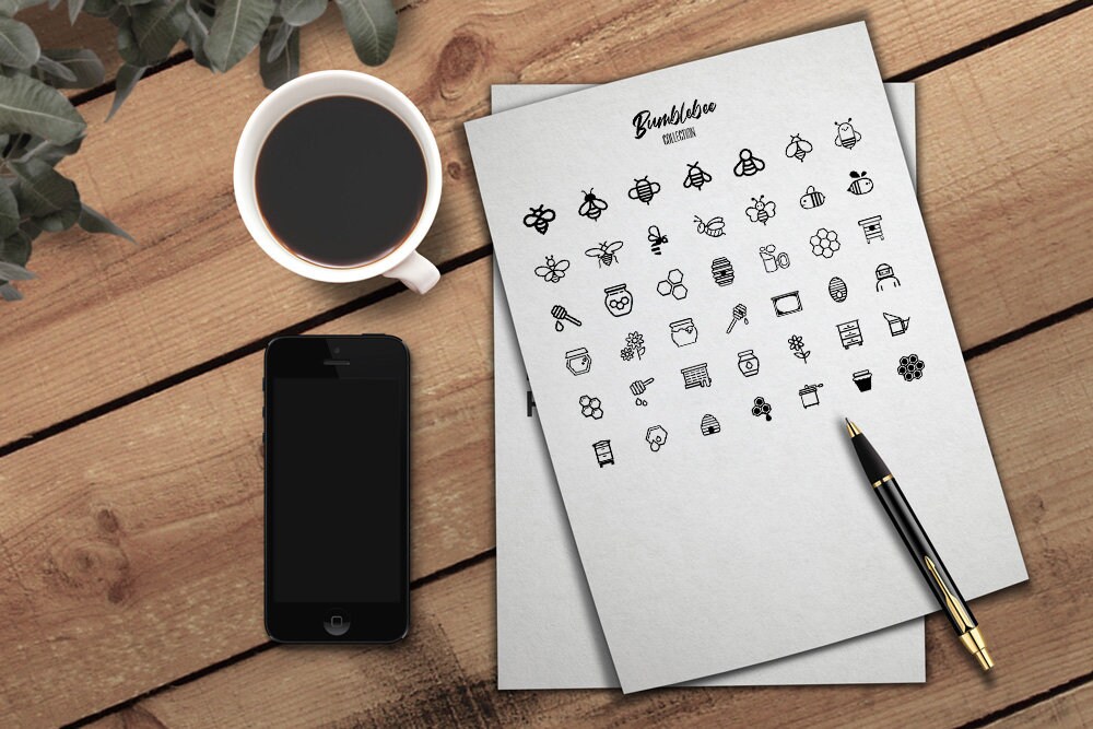 42 Bumblebee Icon Collection | Clipart | Icons | Cut Files - Etsy