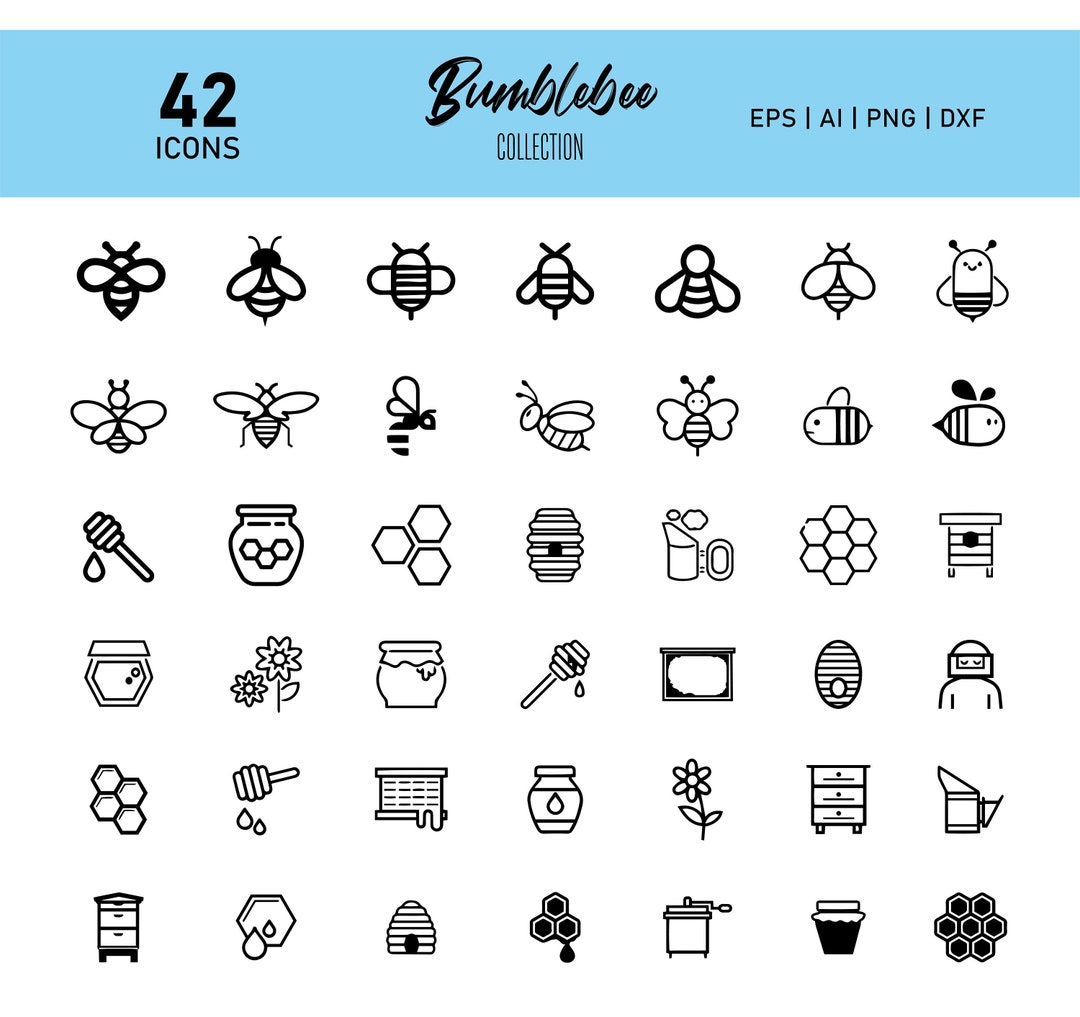 42 Bumblebee Icon Collection | Clipart | Icons | Cut Files - Etsy