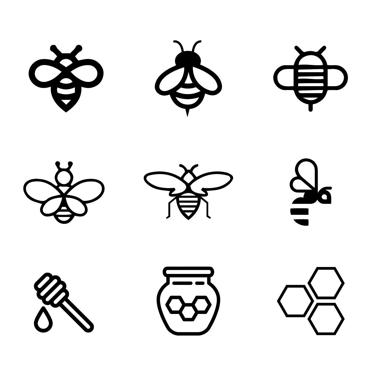 42 Bumblebee Icon Collection | Clipart | Icons | Cut Files - Etsy