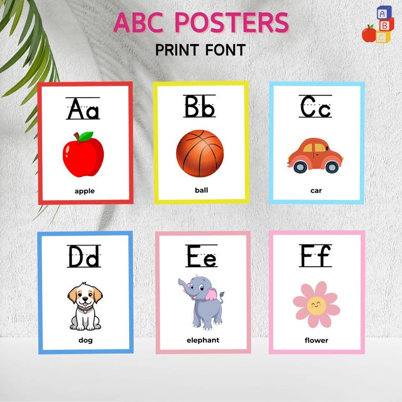 Printable Colorful Alphabet Posters, ABC Wall Art for Classroom ...