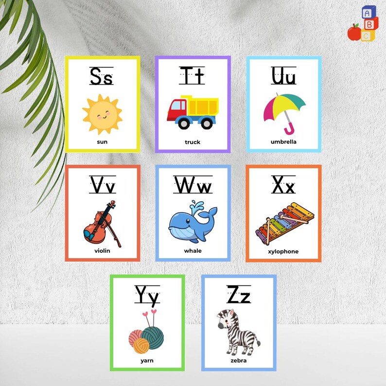 Printable Colorful Alphabet Posters, ABC Wall Art for Classroom ...
