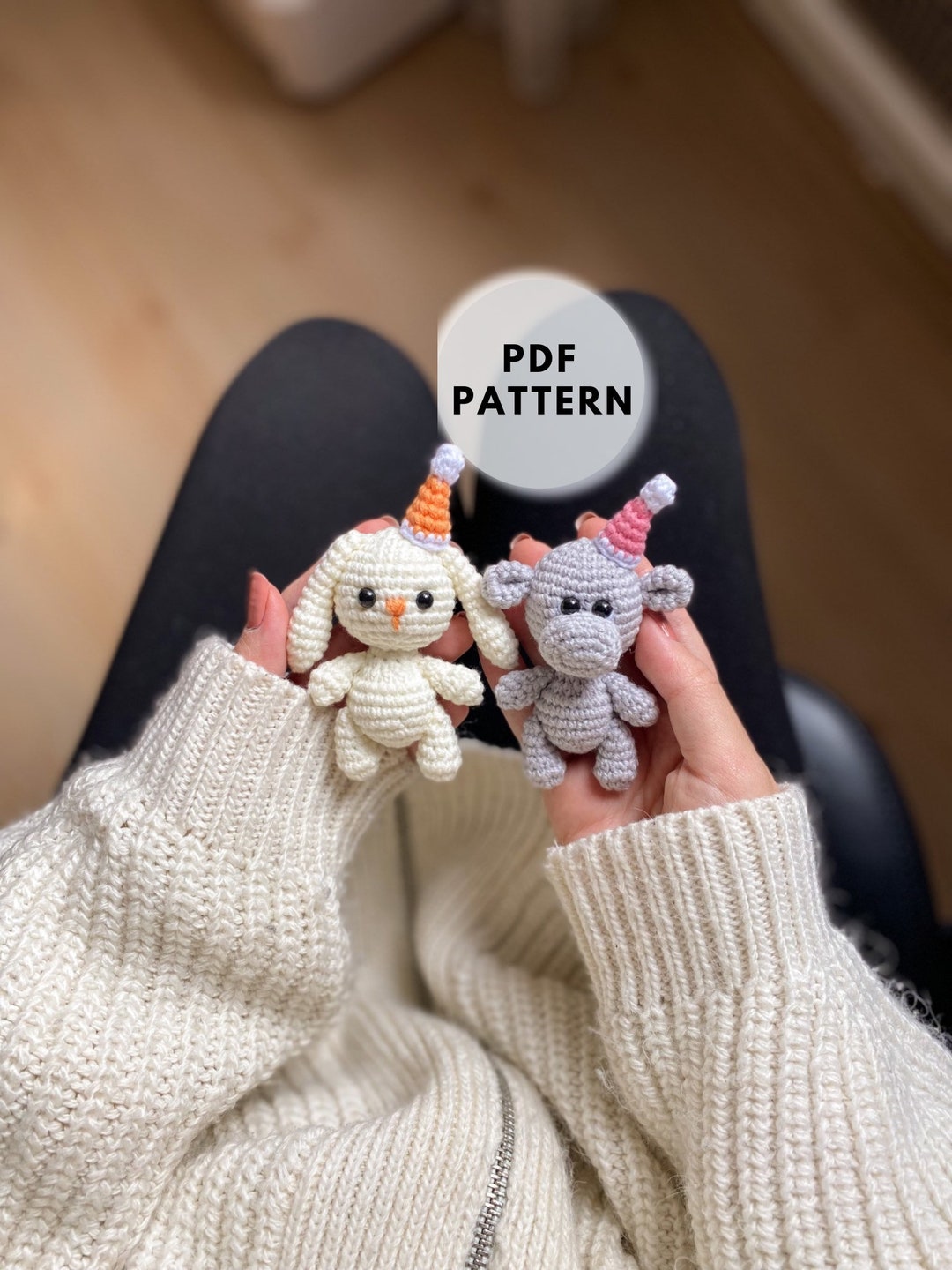 Crochet Bunny Keychain Pattern, Amigurumi Hippopotamus, Crochet ...