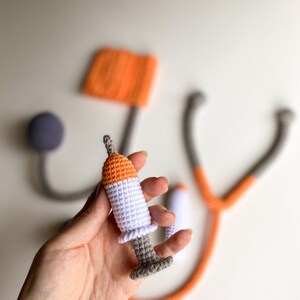 Crochet Doctor Set Pattern, Amigurumi Medical Set, Stethoscope, Blood ...