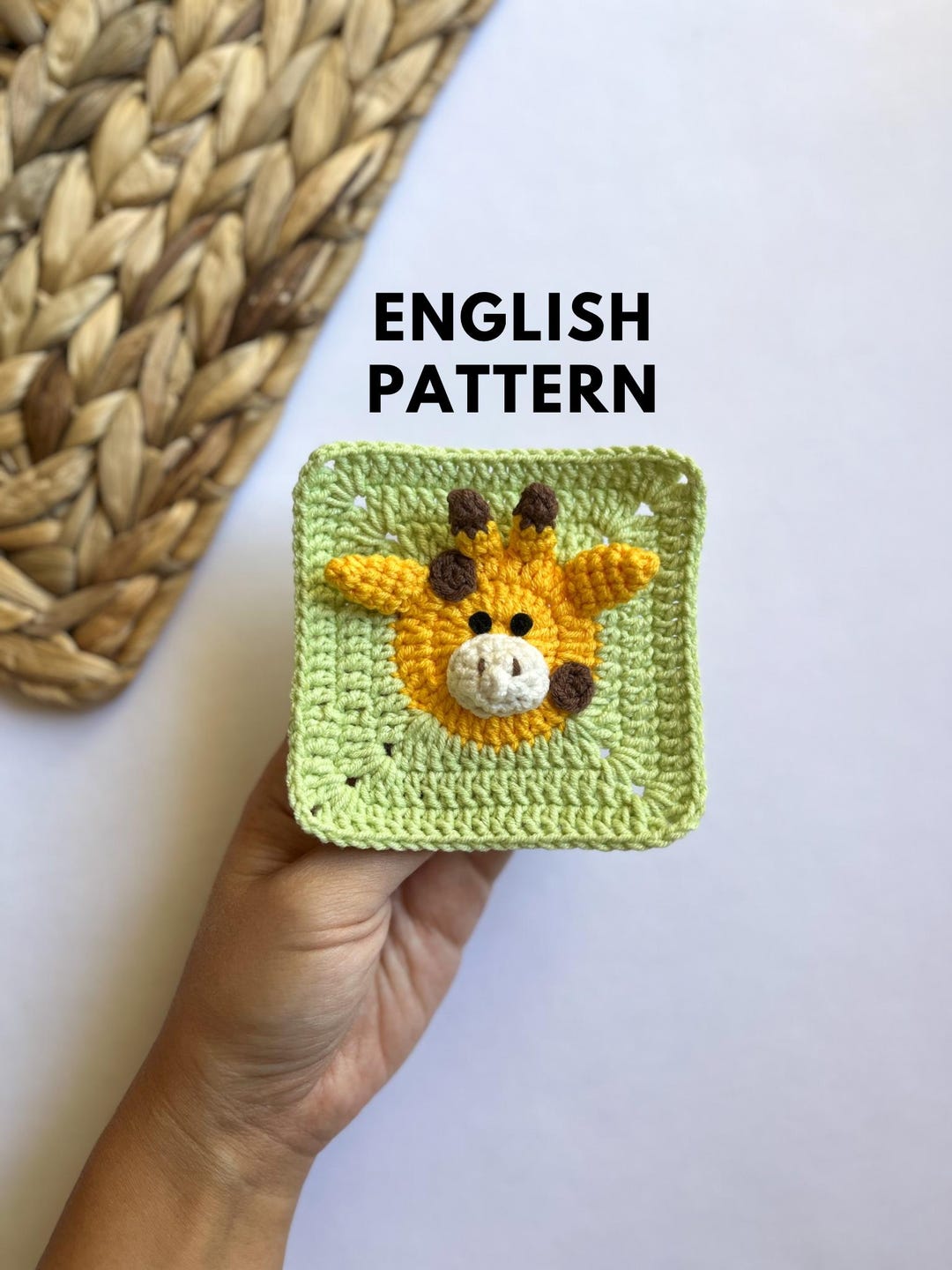 Giraffe Granny Square Crochet Pattern, Animal Afghan Motif, Crochet ...