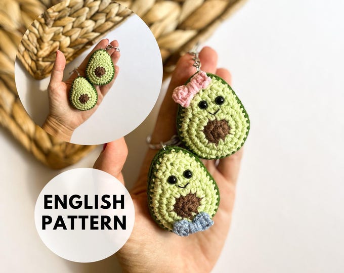 Avocado Keychain Crochet Pattern - Etsy Canada