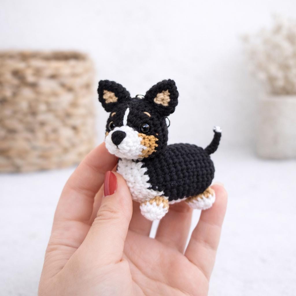 Corgi Crochet Pattern PDF - Dog Keychain Amigurumi Tutorial - Handmade ...