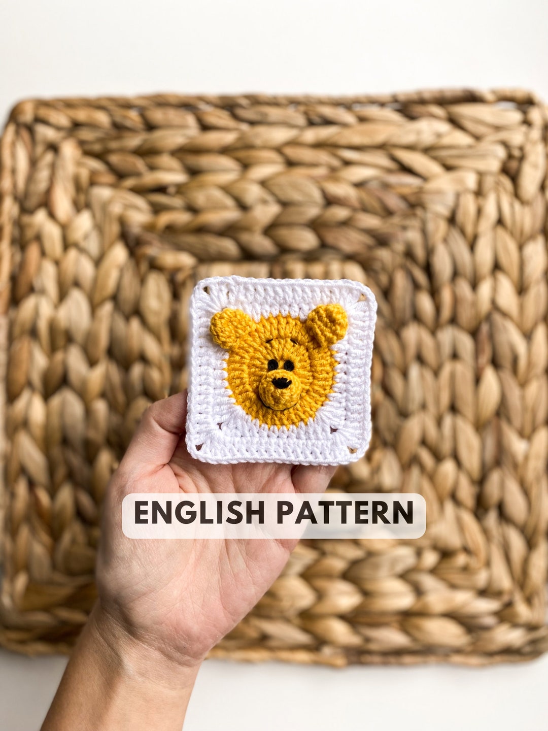 Granny Square Teddy Bear Pattern, Crochet Bear Afghan Motif - Etsy