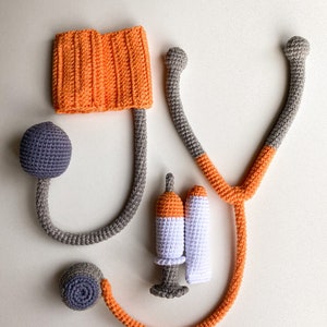 Crochet Doctor Set Pattern, Amigurumi Medical Set, Stethoscope, Blood ...