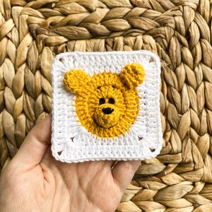 Granny Square Teddy Bear Pattern, Crochet Bear Afghan Motif - Etsy