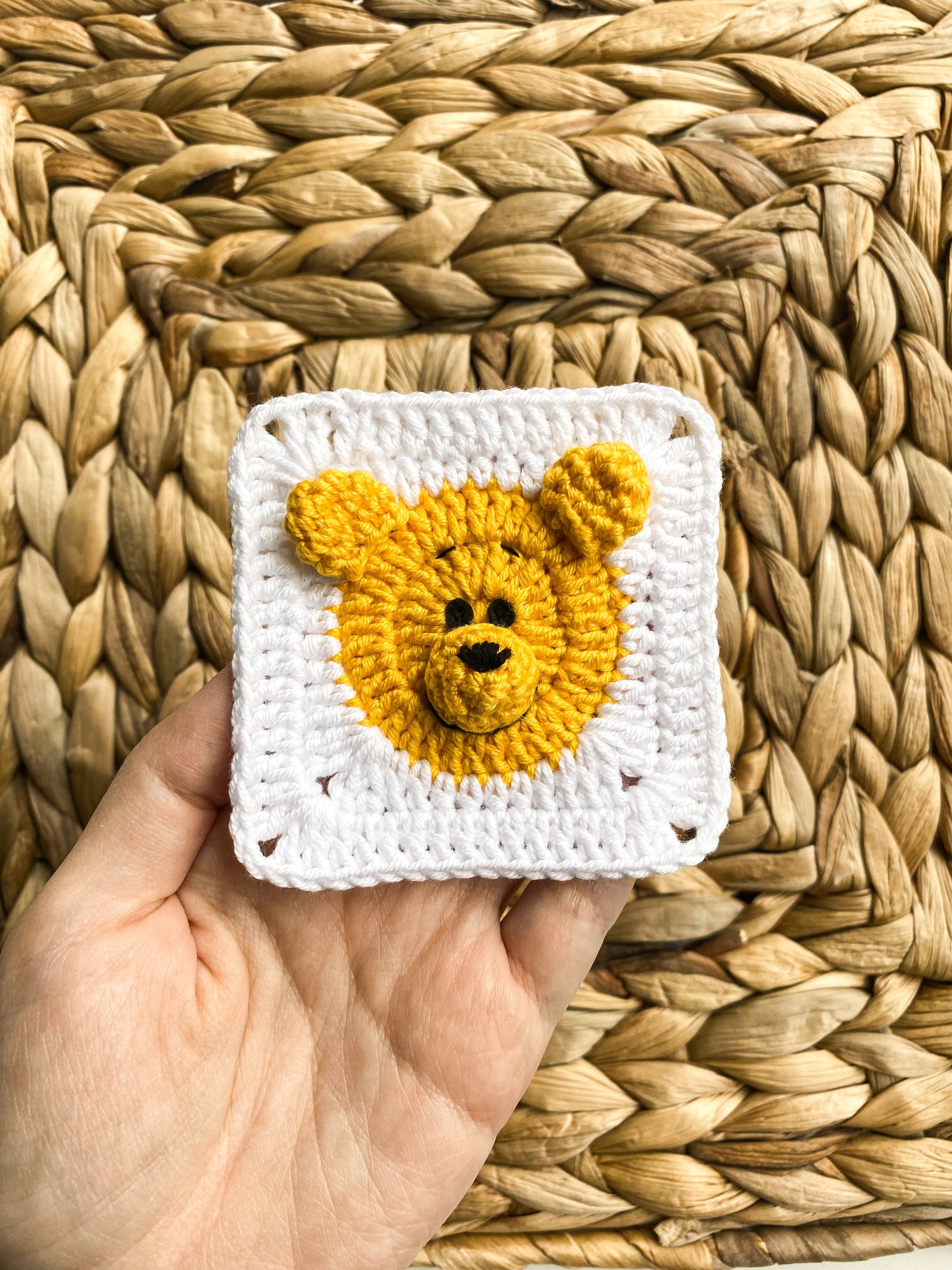 Granny Square Teddy Bear Pattern, Crochet Bear Afghan Motif - Etsy