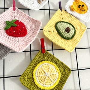 Lemon Granny Square Pattern, Crochet Summer of Citrus Afghan Motif - Etsy
