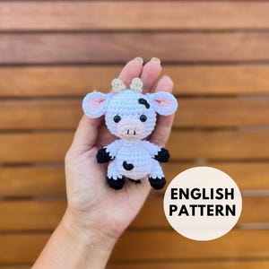 Crochet Cow Pattern, Amigurumi Keychain, Crochet Animals, Keychain ...