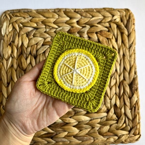 Lemon Granny Square Pattern, Crochet Summer of Citrus Afghan Motif - Etsy