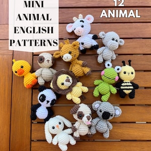 12 Mini Animal Amigurumi Crochet Patterns - DIY Soft Toys (PDF Pattern ...