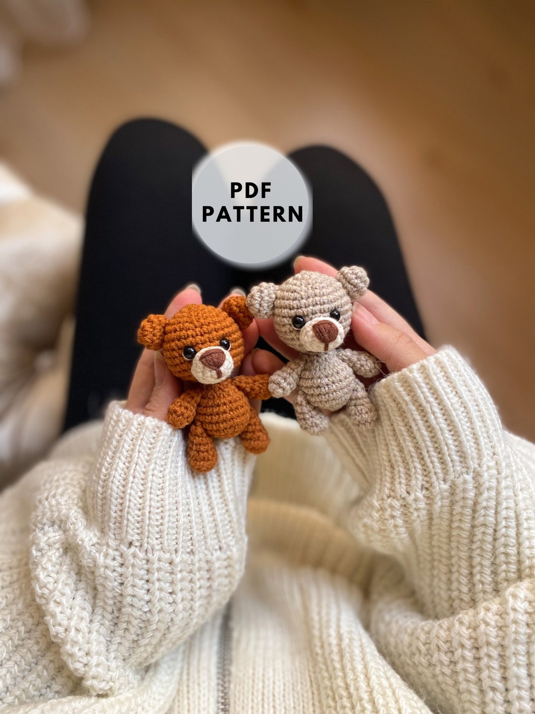 Crochet Teddy Bear Keychain Pattern, Amigurumi Bear Pattern, Christmas ...