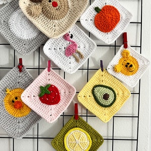 Lemon Granny Square Pattern, Crochet Summer of Citrus Afghan Motif - Etsy