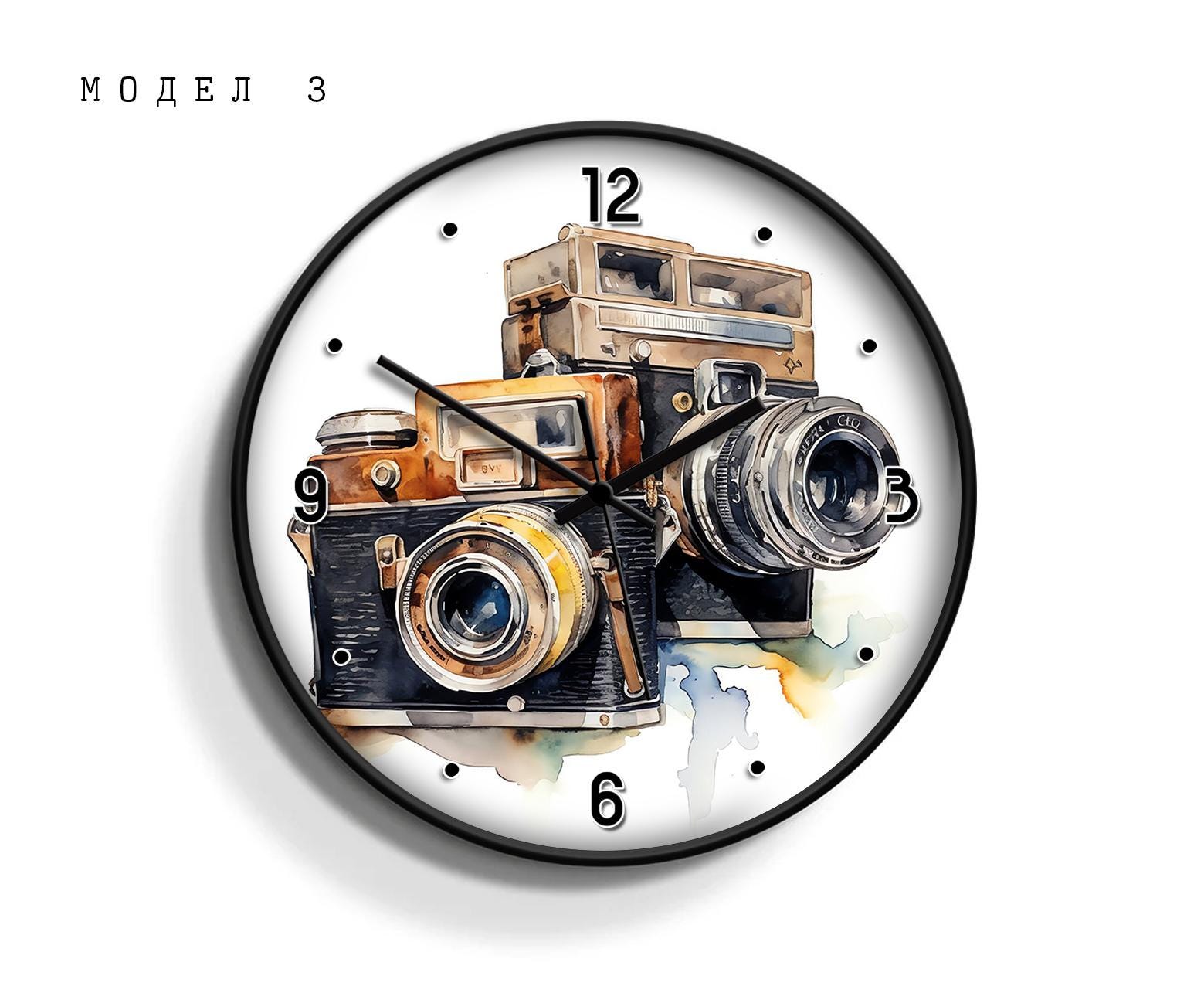 Vintage Camera Collection - Unique Wall Clock Great for Home Decor Wall ...