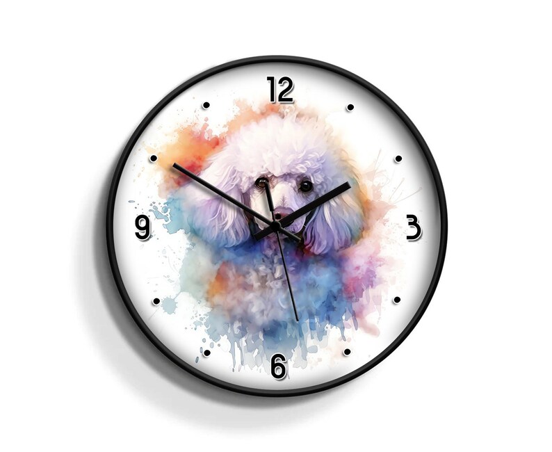 Watercolor Poodle Collection - Unique Wall Clock Great for Home Decor ...