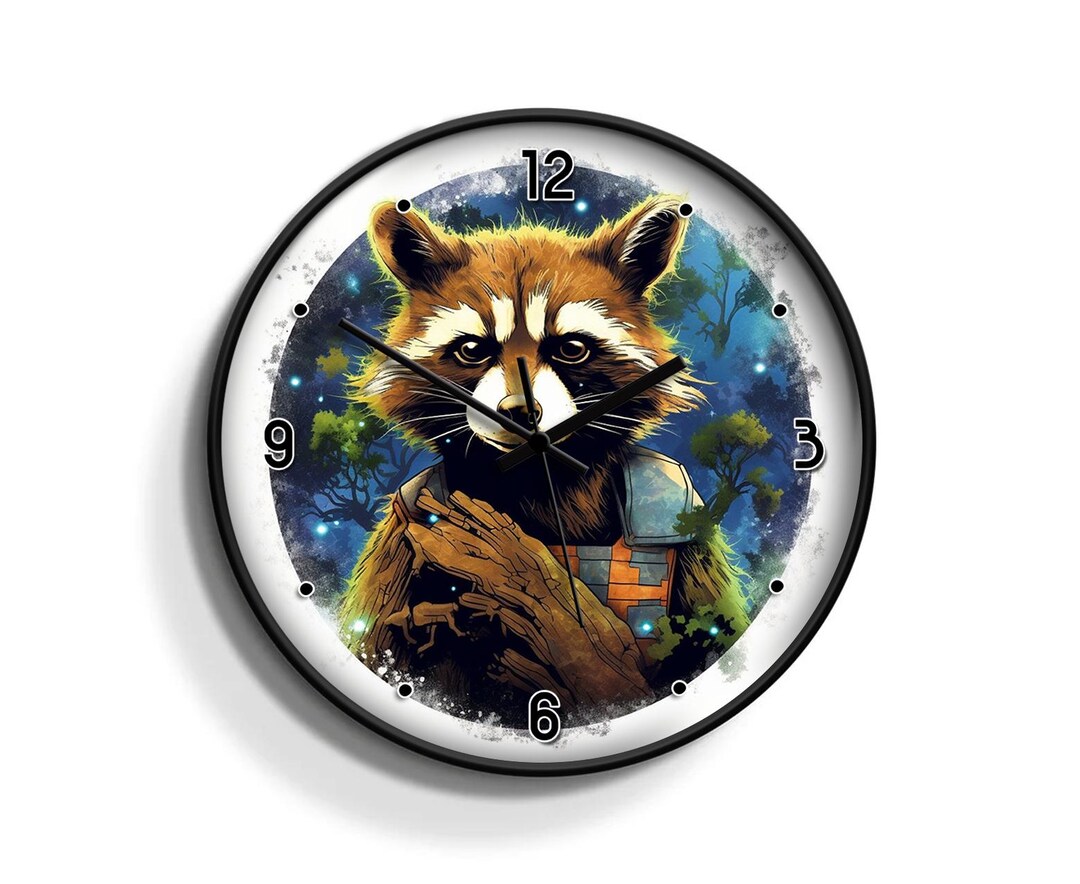 Art Raccoon Collection - Unique Wall Clock Great for Home Decor Wall ...