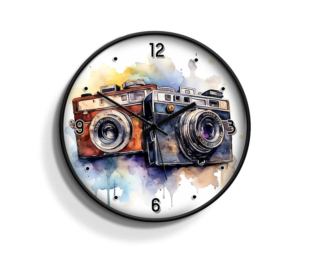 Vintage Camera Collection - Unique Wall Clock Great for Home Decor Wall ...
