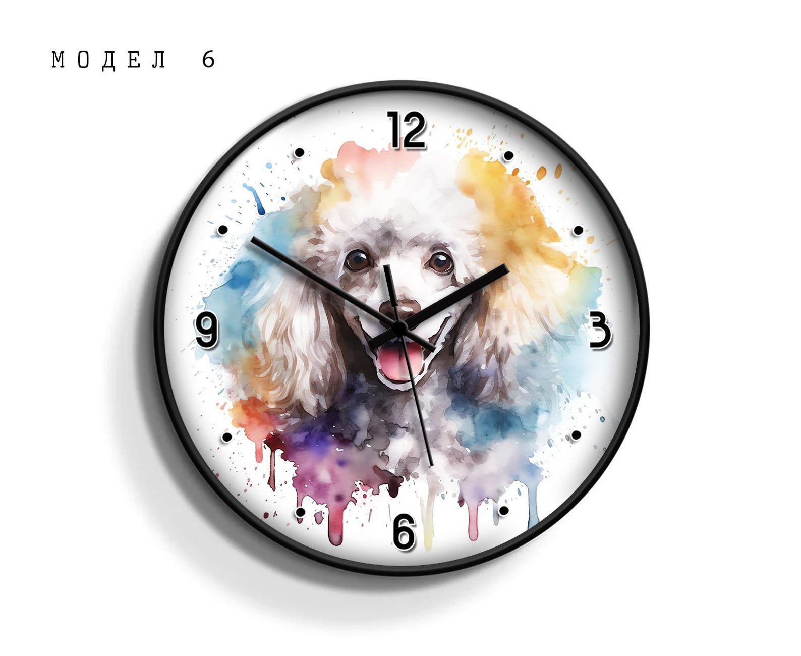 Watercolor Poodle Collection - Unique Wall Clock Great for Home Decor ...