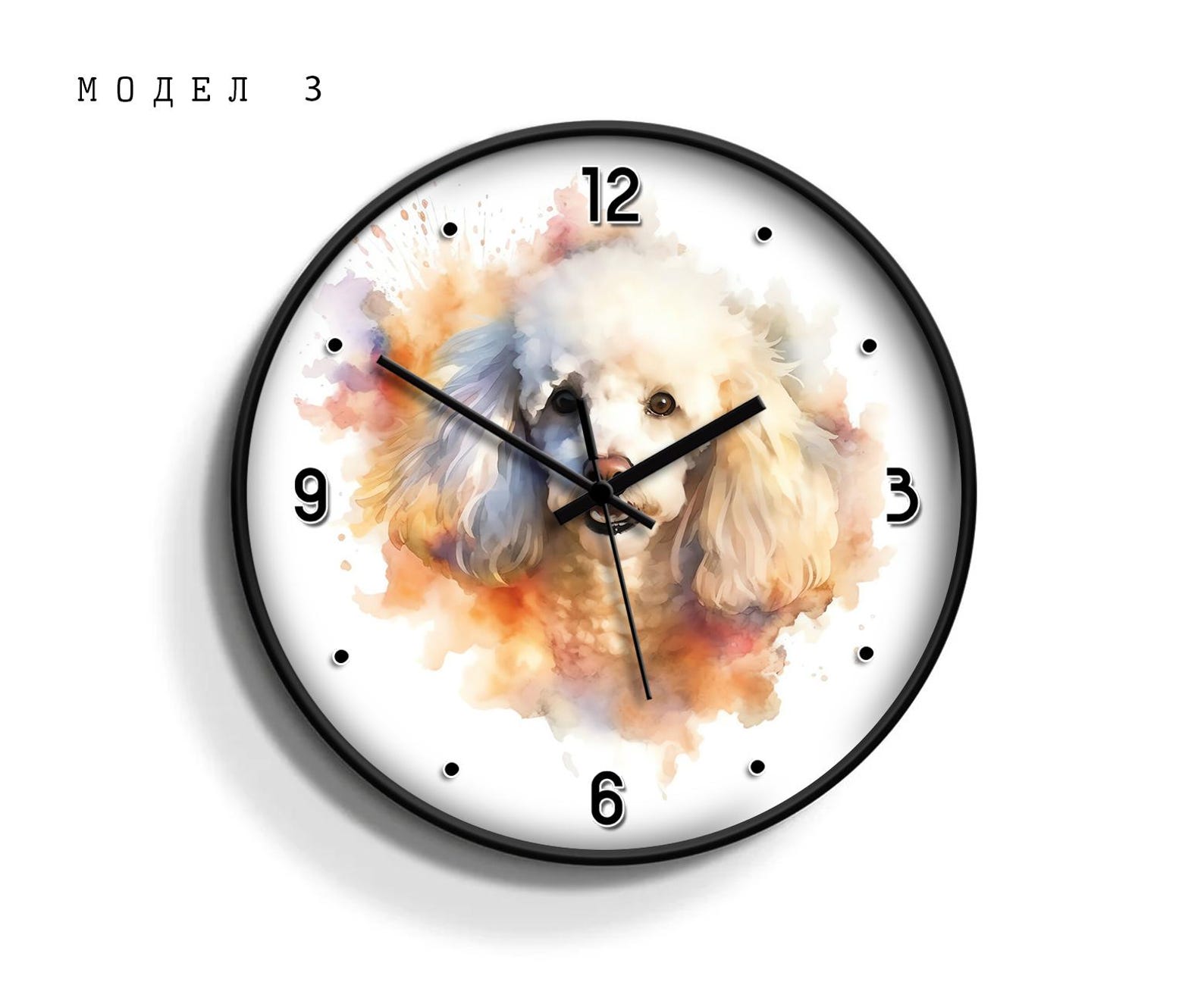 Watercolor Poodle Collection - Unique Wall Clock Great for Home Decor ...
