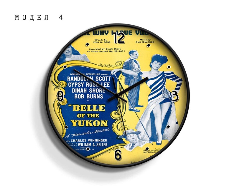 Vintage Posters Collection - Unique Wall Clock Great for Home Decor ...