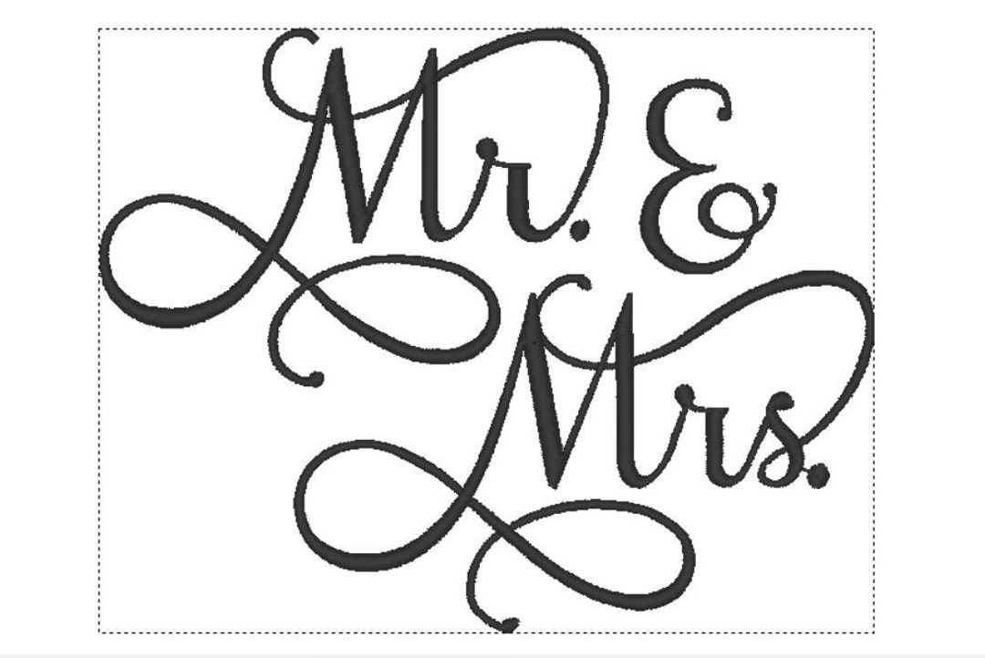 Mr & Mrs Embroidery Design in 3 Sizes - INSTANT DOWNLOAD - Etsy