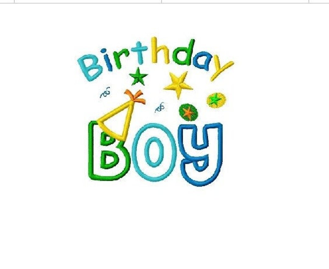 Birthday Boy Applique Design Machine Embroidery Digital Pattern - Etsy