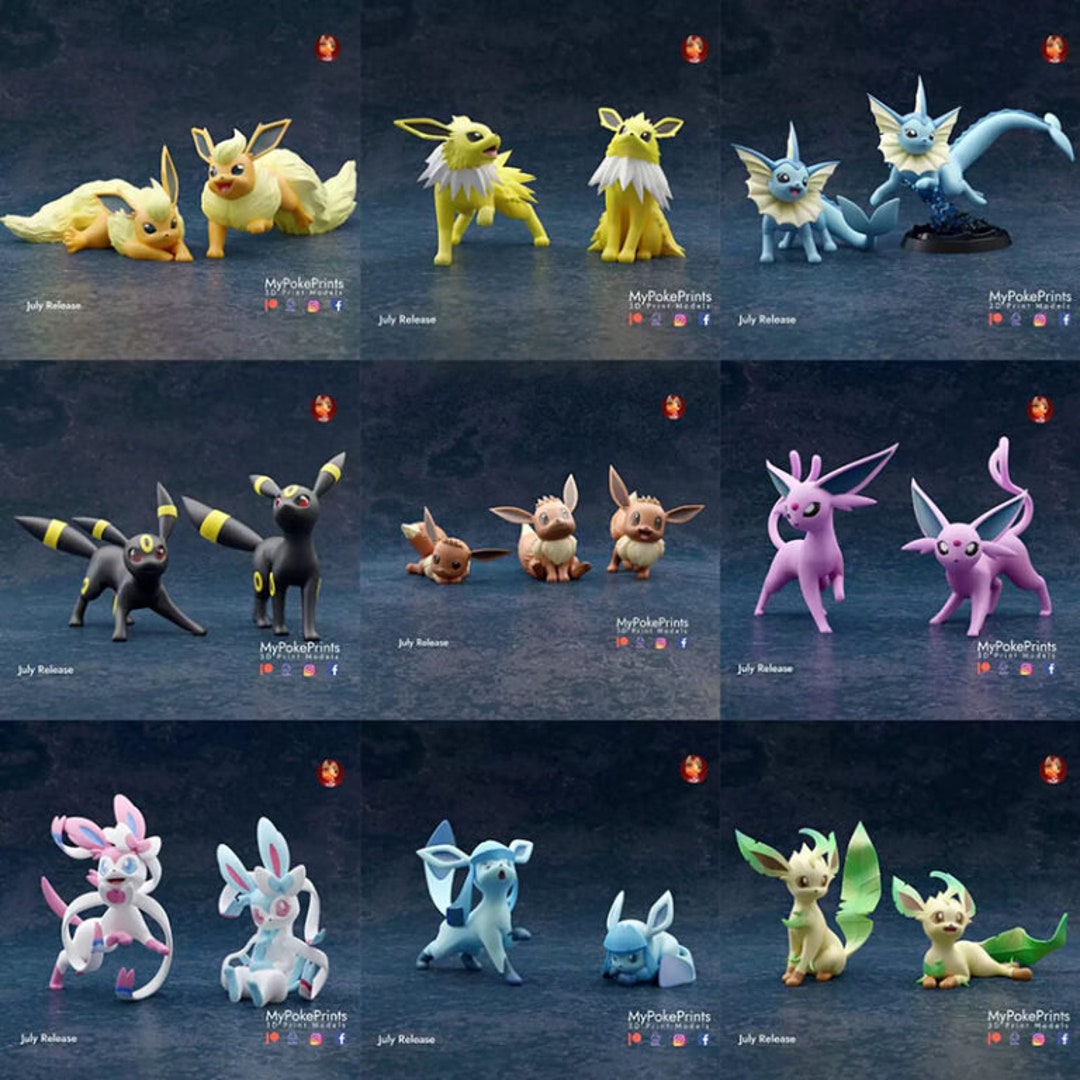 Pokemon Evee Evolution Anime Garage Kit Collection Unpainted or Pre ...