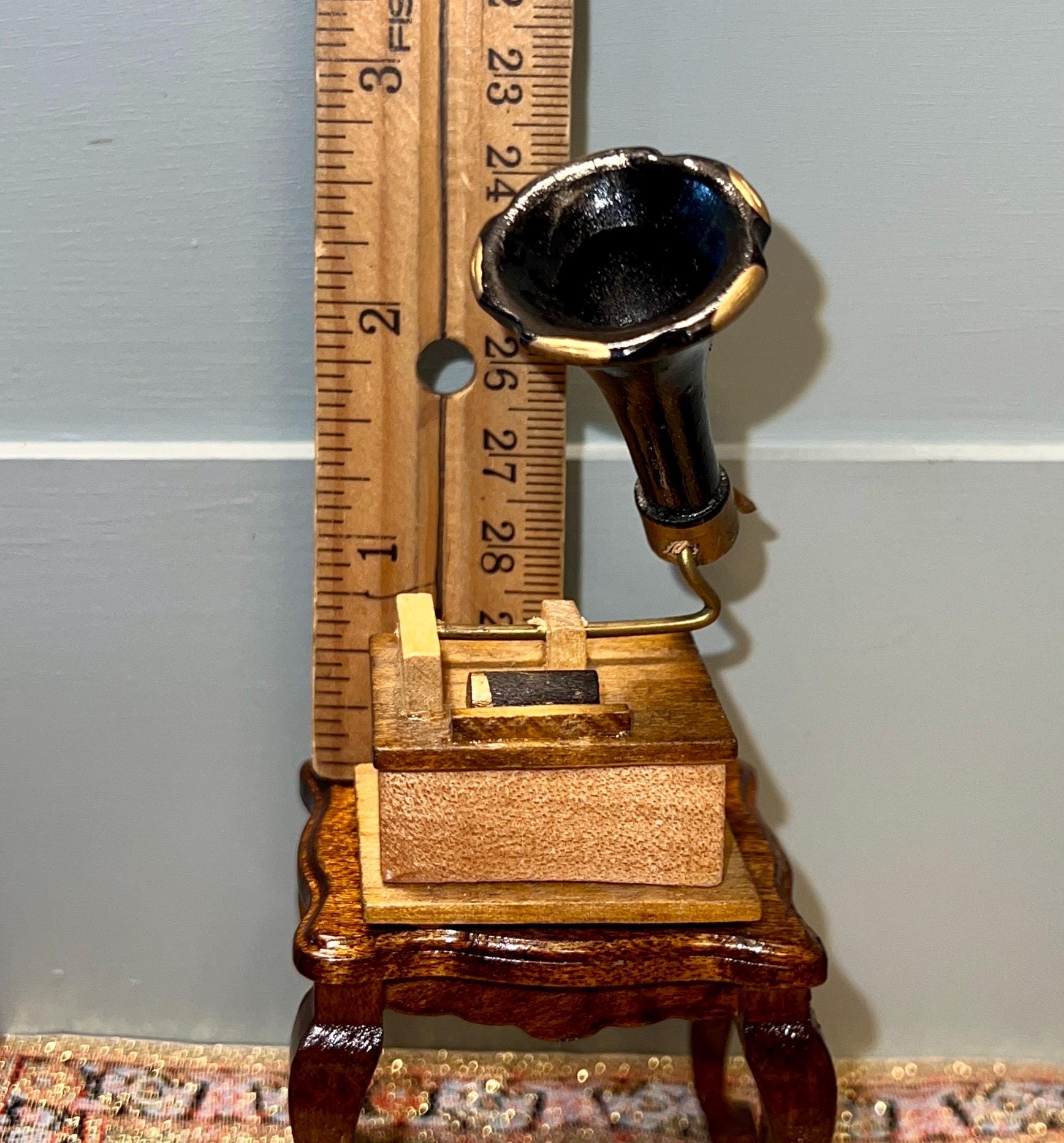 Shackman Gramophone With Adjustable Horn. Dollhouse Scale 1:12. - Etsy