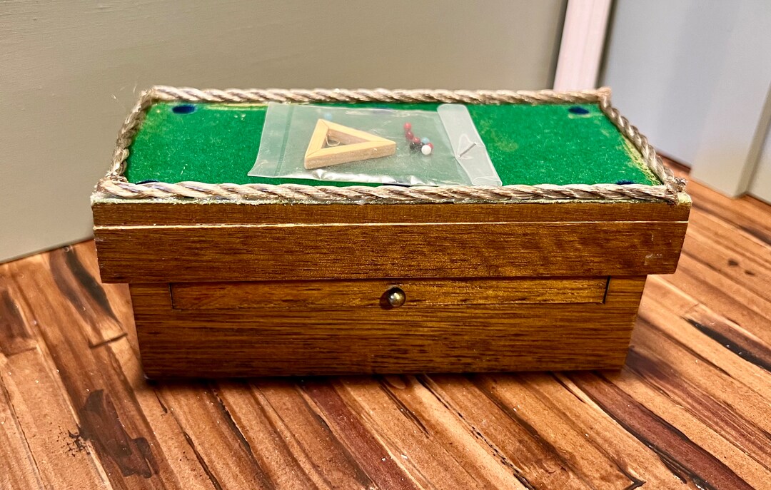 Hello Dolly Pool Table in Original Box. Complete Set. Dollhouse Scale 1 ...