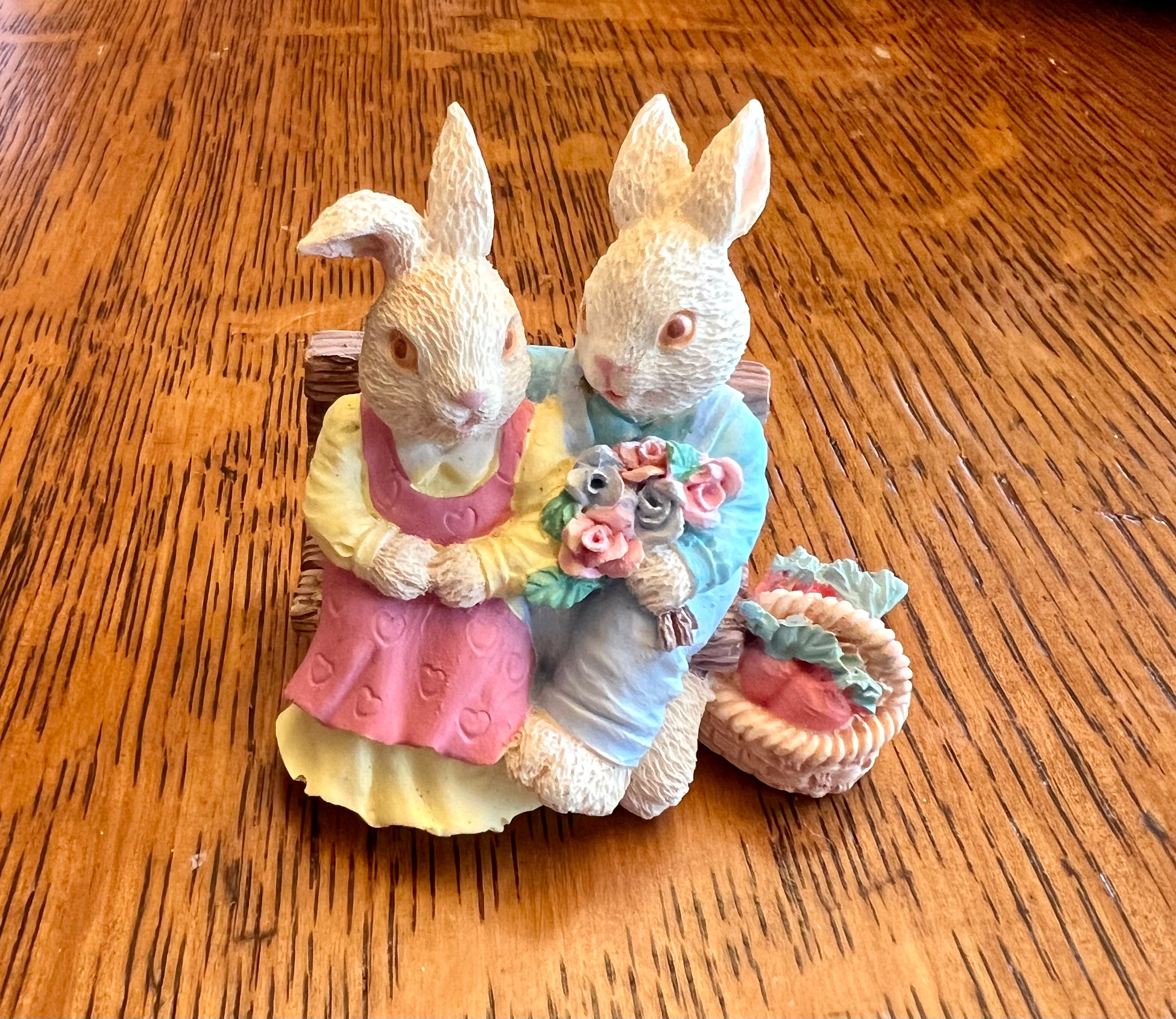 Not 1:12. Spring Park Bridge Bunnies Figurines Two in a Boat - Etsy